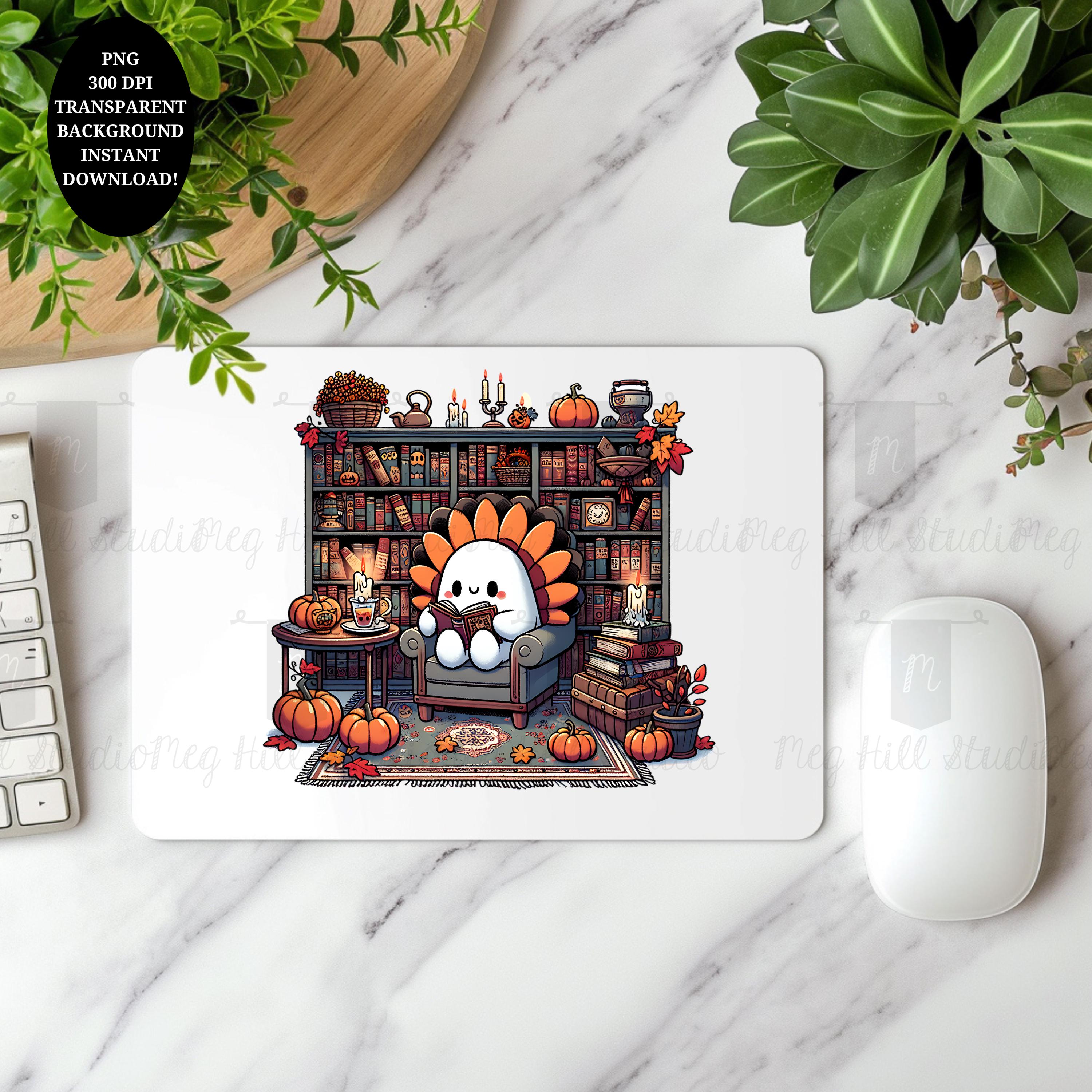 Cute Turkey Ghost Reader Png Thanksgiving Ghost Png Clipart Autumn ...