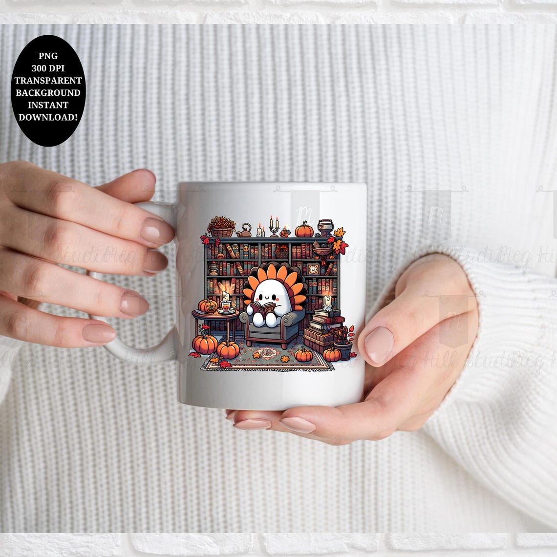 Cute Turkey Ghost Reader Png Thanksgiving Ghost Png Clipart Autumn ...