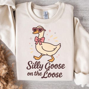 Silly Goose on the Loose PNG, Cute Goose Clipart With Bow and ...