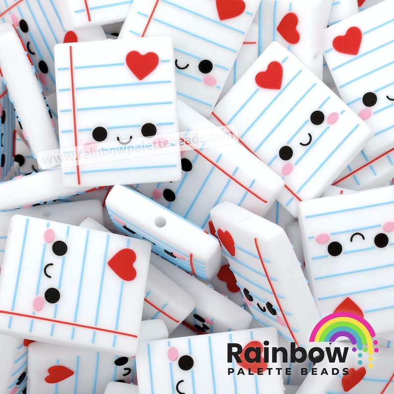 Love Letter (notebook Paper) Exclusive Silicone Focal Beads - Etsy