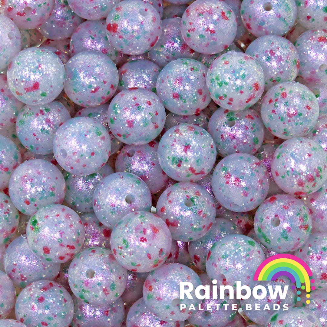 15mm Exclusive OPAL Icy Peppermint Bark Glitter Silicone Bead Pack - Etsy