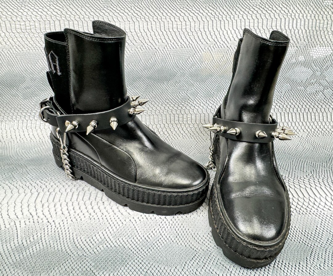 Spiked Leather Boot Straps: Punk Goth Boot Harness - Etsy