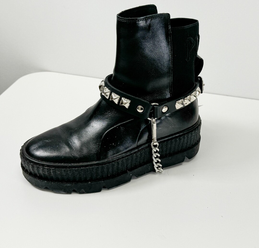Pyramid Stud Leather Boot Harness: Punk Goth Shoe Strap - Etsy