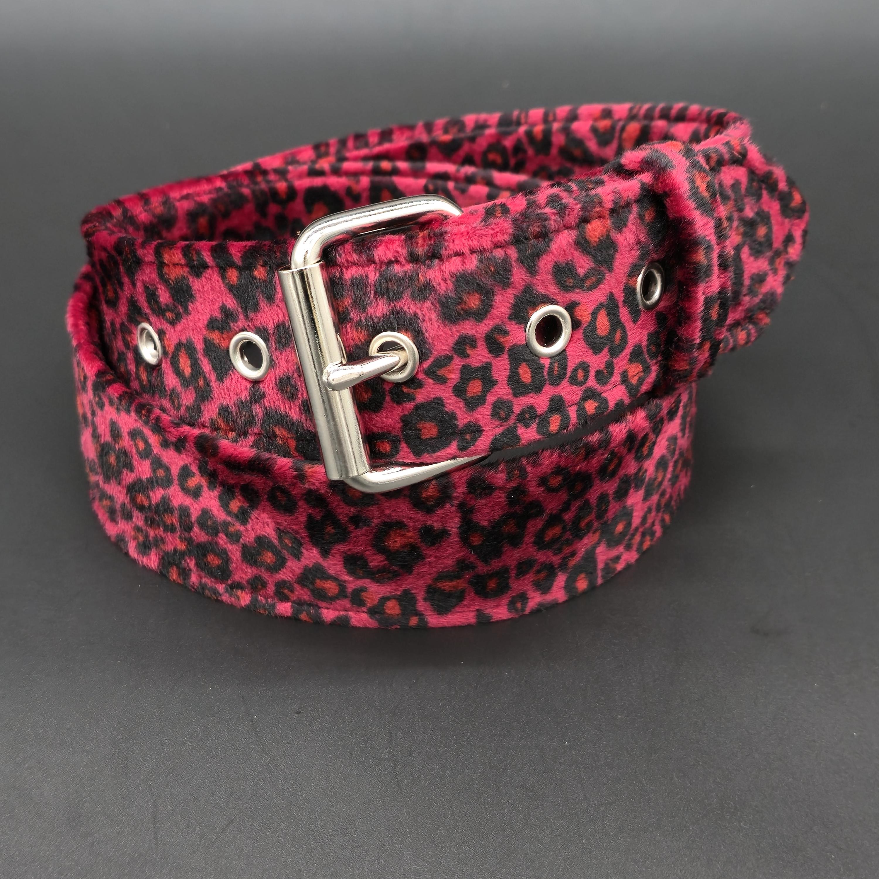 Brown Leopard Cheetah Grommet Eyelet Belt Punk Goth Rock Style ...