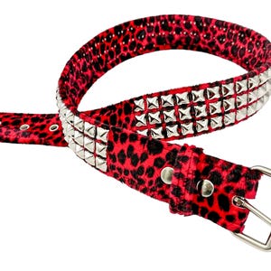 Handmade Leopard Print Pyramid Studded Belt: Punk Goth Style - Etsy