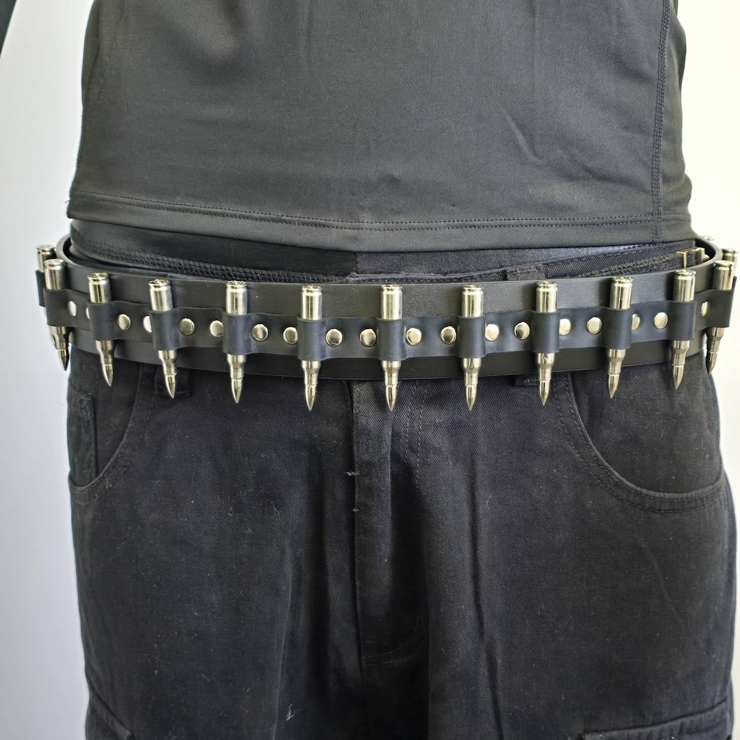 Bullet Belt Leather Handmade Punk Rock Style Heavy Duty - Etsy
