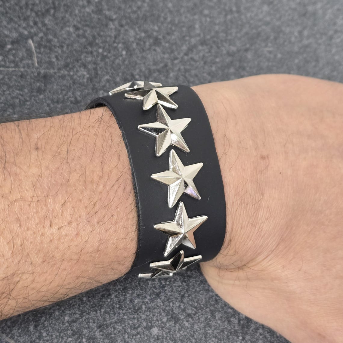 Metal Army Marine Seven Star Leather Rivet Cuff Buckle Punk Rock Goth ...