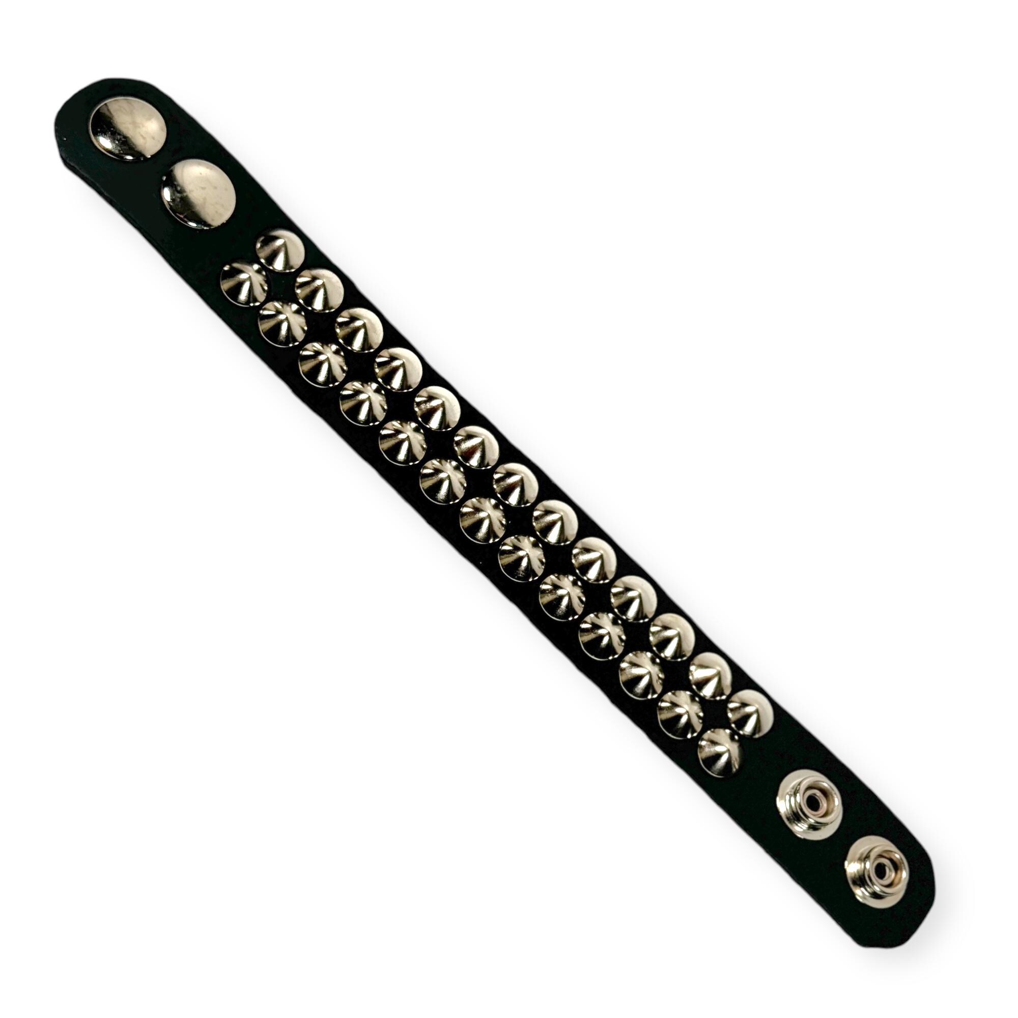 Two Row Small Conical Studded Cuff Buckle Punk Rock Goth Bracelet - Etsy