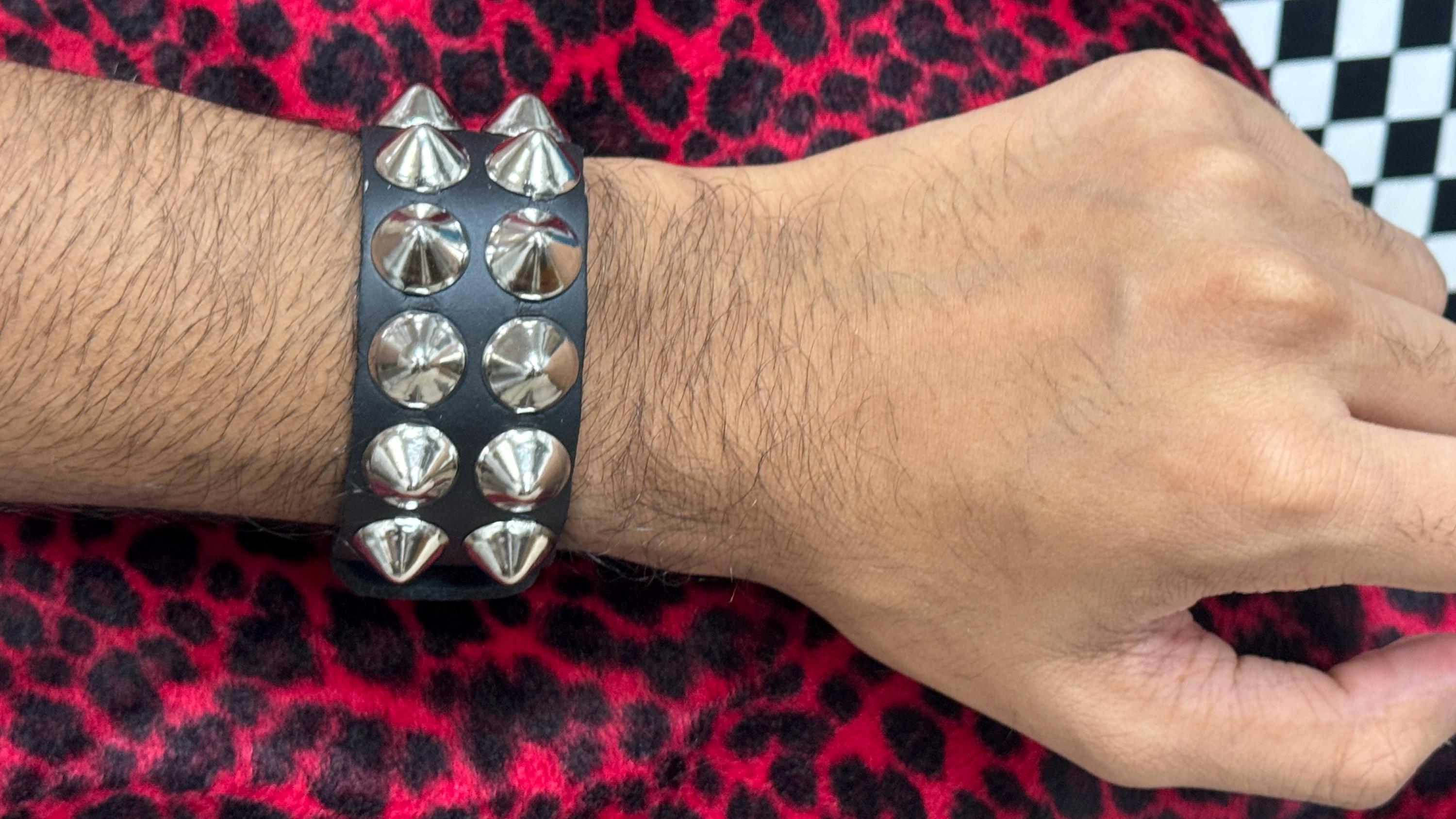 Two Row Small Conical Studded Cuff Buckle Punk Rock Goth Bracelet - Etsy