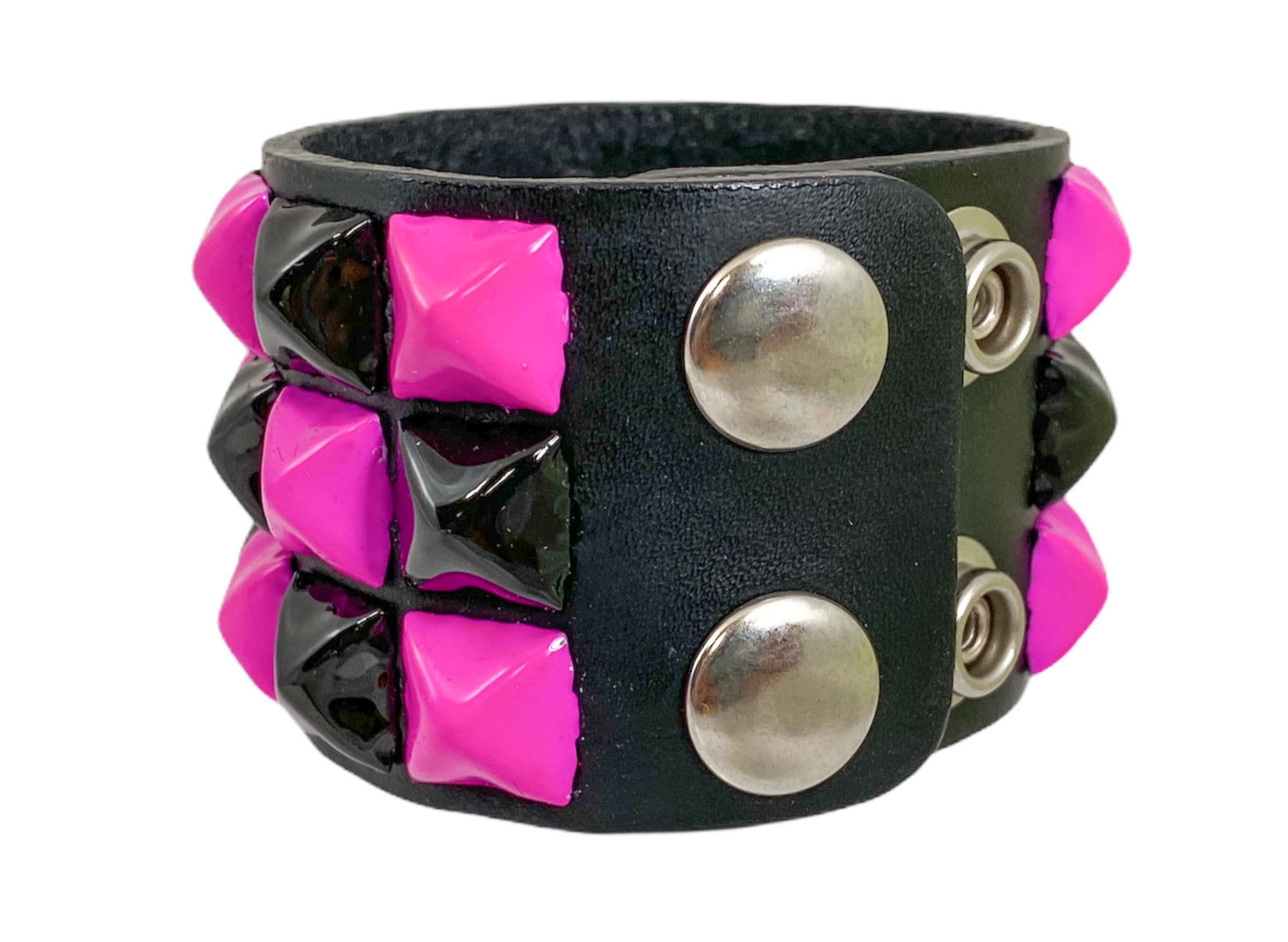 Powder Coated Punk Studded Genuine Lather Bracelet Pyramid Steel Stud Goth Rock Stud Cuff - Etsy