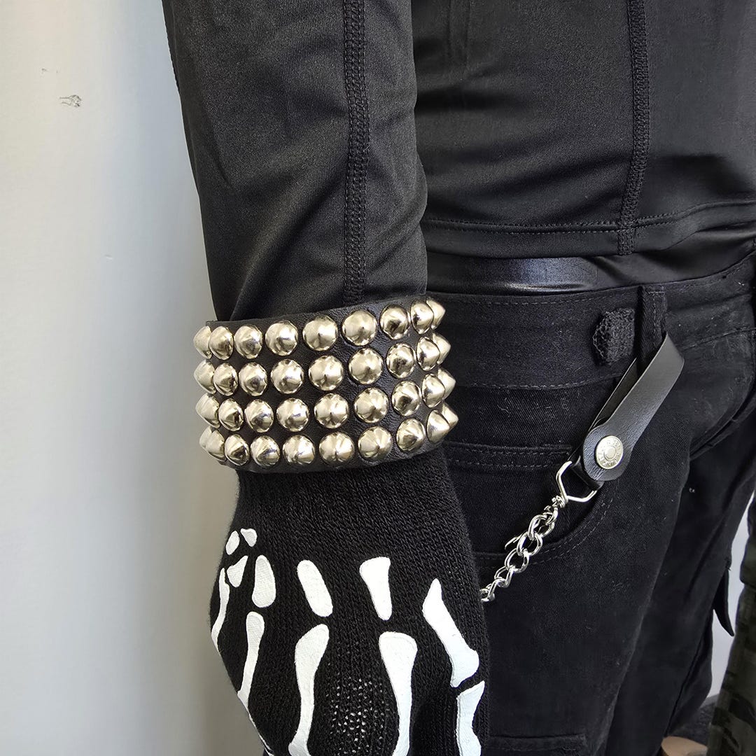 Conical Studded Leather Cuff: Goth Punk Bracelet - Etsy