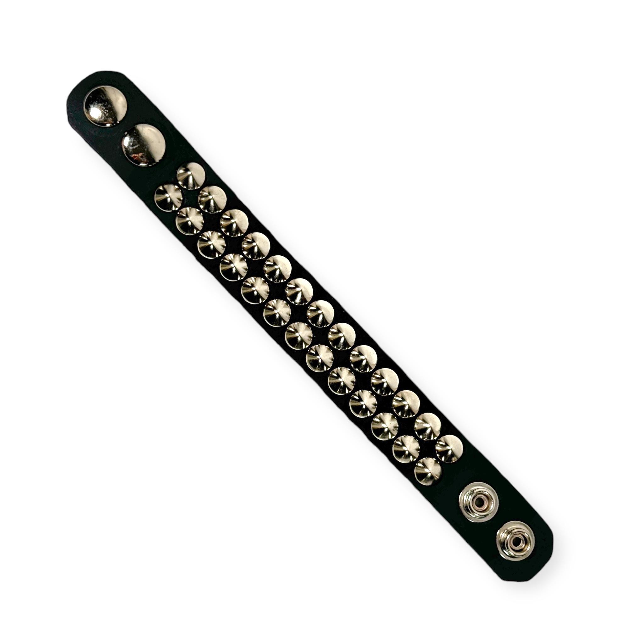 Two Row Small Conical Studded Cuff Buckle Punk Rock Goth Bracelet - Etsy