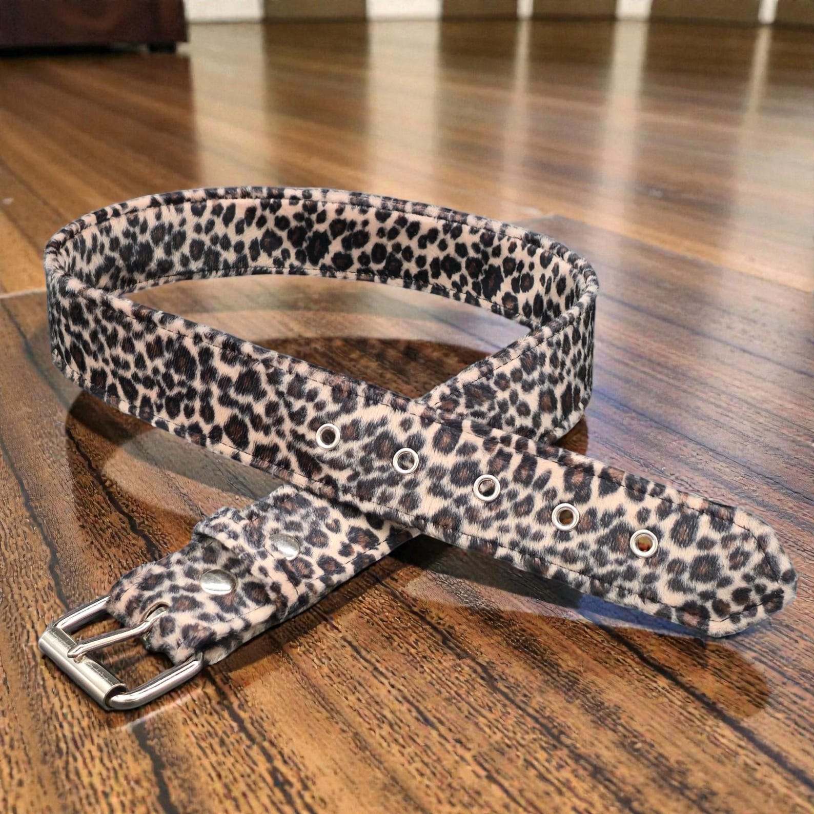 Brown Leopard Cheetah Grommet Eyelet Belt Punk Goth Rock Style ...