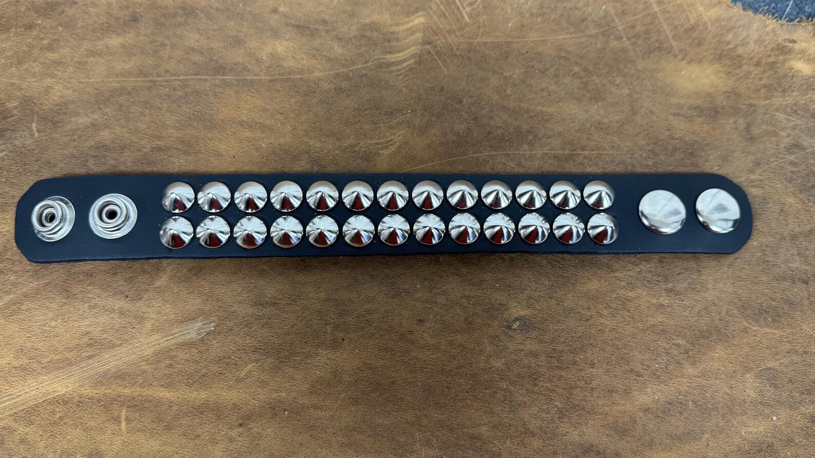 Two Row Small Conical Studded Cuff Buckle Punk Rock Goth Bracelet - Etsy