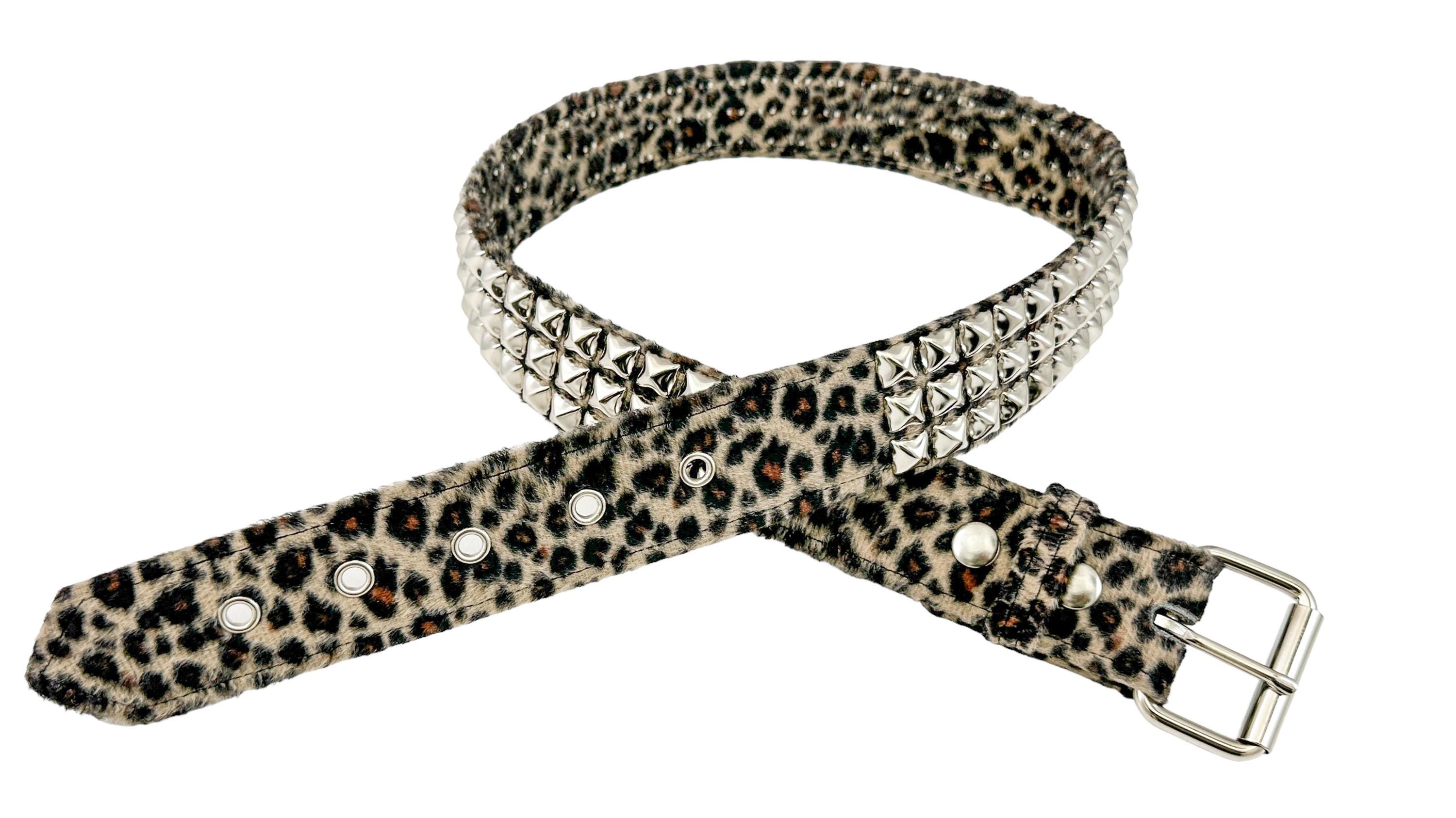 Handmade Leopard Print Pyramid Studded Belt: Punk Goth Style - Etsy