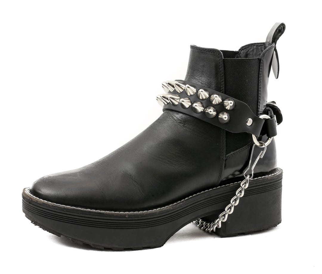 Studded Leather Boot Harness: Punk Goth Chain Shoe Strap - Etsy