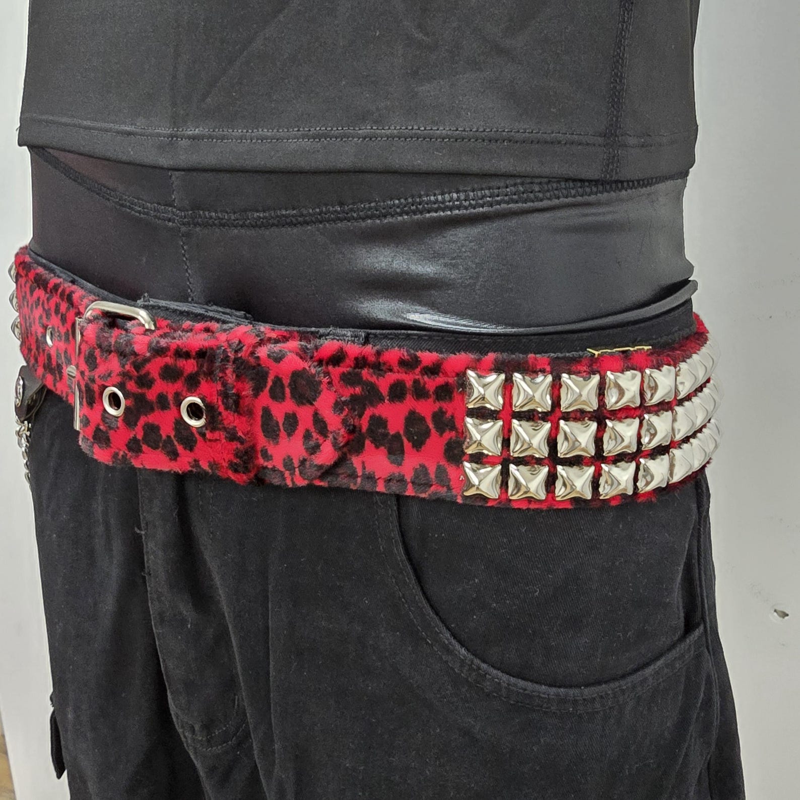 Handmade Leopard Print Pyramid Studded Belt: Punk Goth Style - Etsy