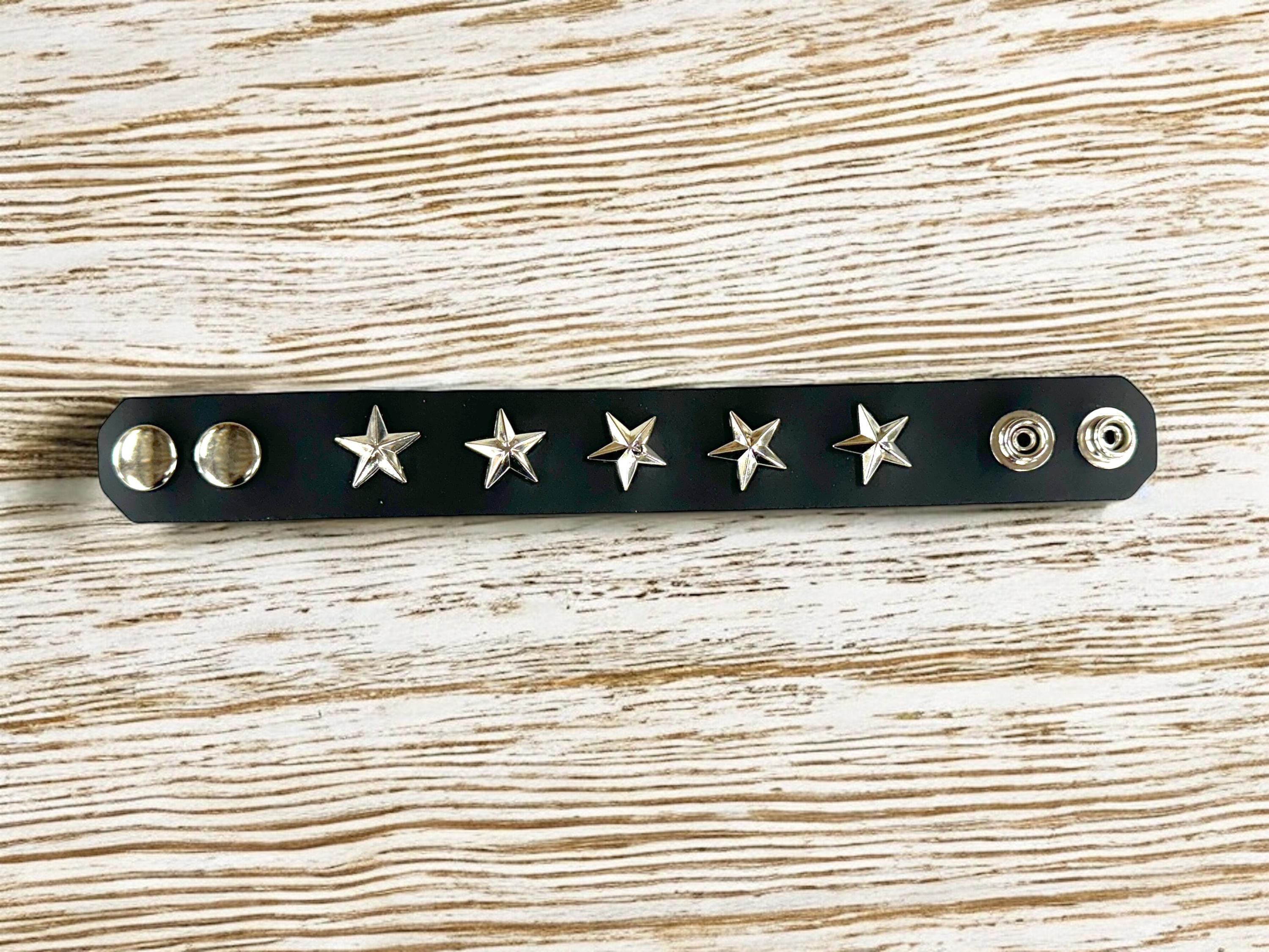 Metal Army Marine Star Leather Rivet Cuff Buckle Punk Rock Goth ...