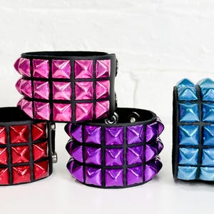 Pyramid Studded Leather Cuff Bracelet: Punk Goth Style - Etsy