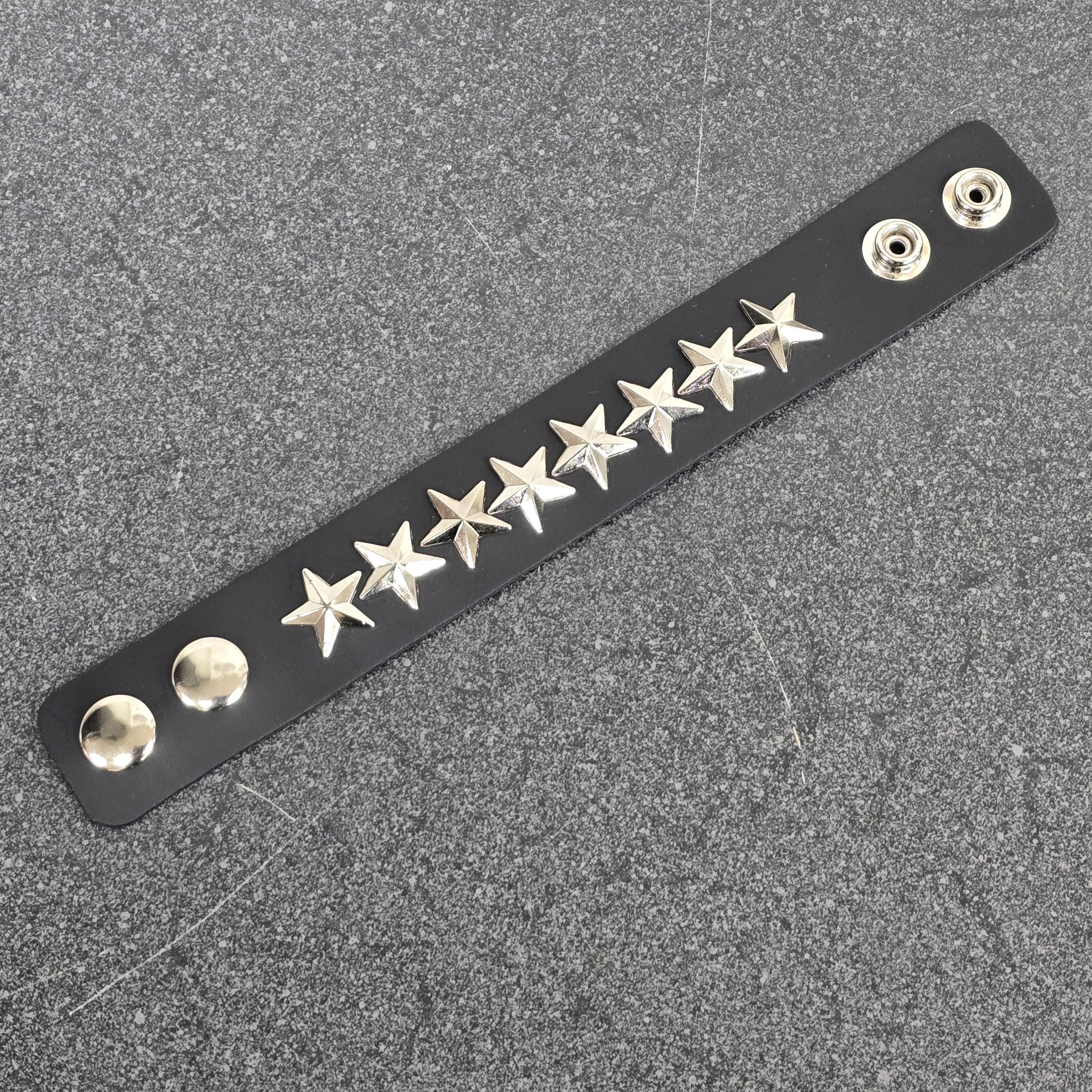 Metal Army Marine Seven Star Leather Rivet Cuff Buckle Punk Rock Goth ...