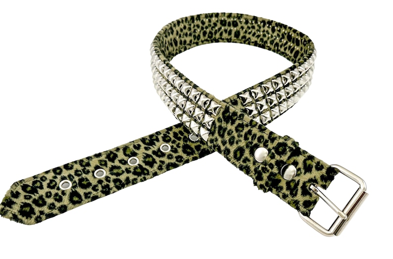 Handmade Leopard Print Pyramid Studded Belt: Punk Goth Style - Etsy