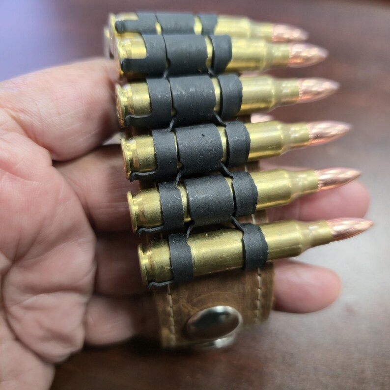 Thrash Metal Brass Bullet Bracelet Genuine Leather Snap Wrist Cuff Punk ...