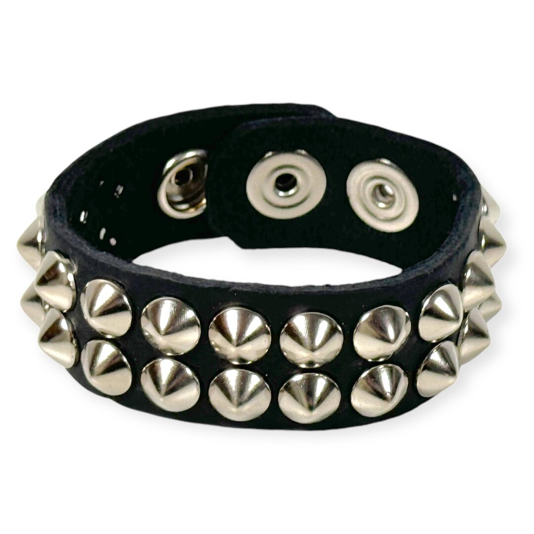 Two Row Small Conical Studded Cuff Buckle Punk Rock Goth Bracelet - Etsy