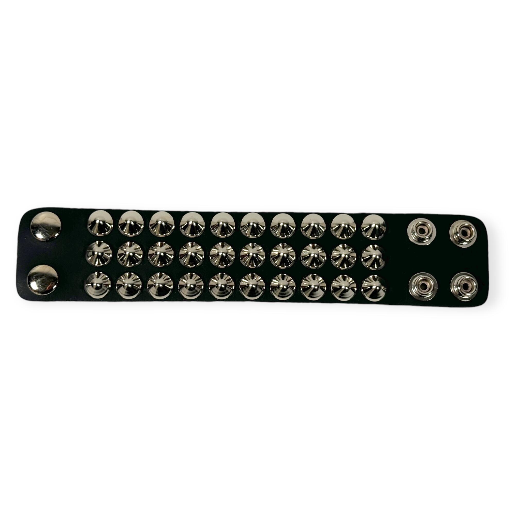 Three Row Large 1/2" Conical Studded Cuff Buckle Punk Rock Goth ...