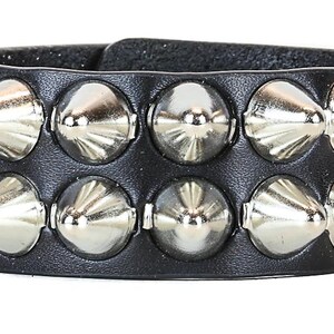 UK77 Long Cone Studded Cuff Punk Rock Goth Bracelet Stud Cuff Wristband ...