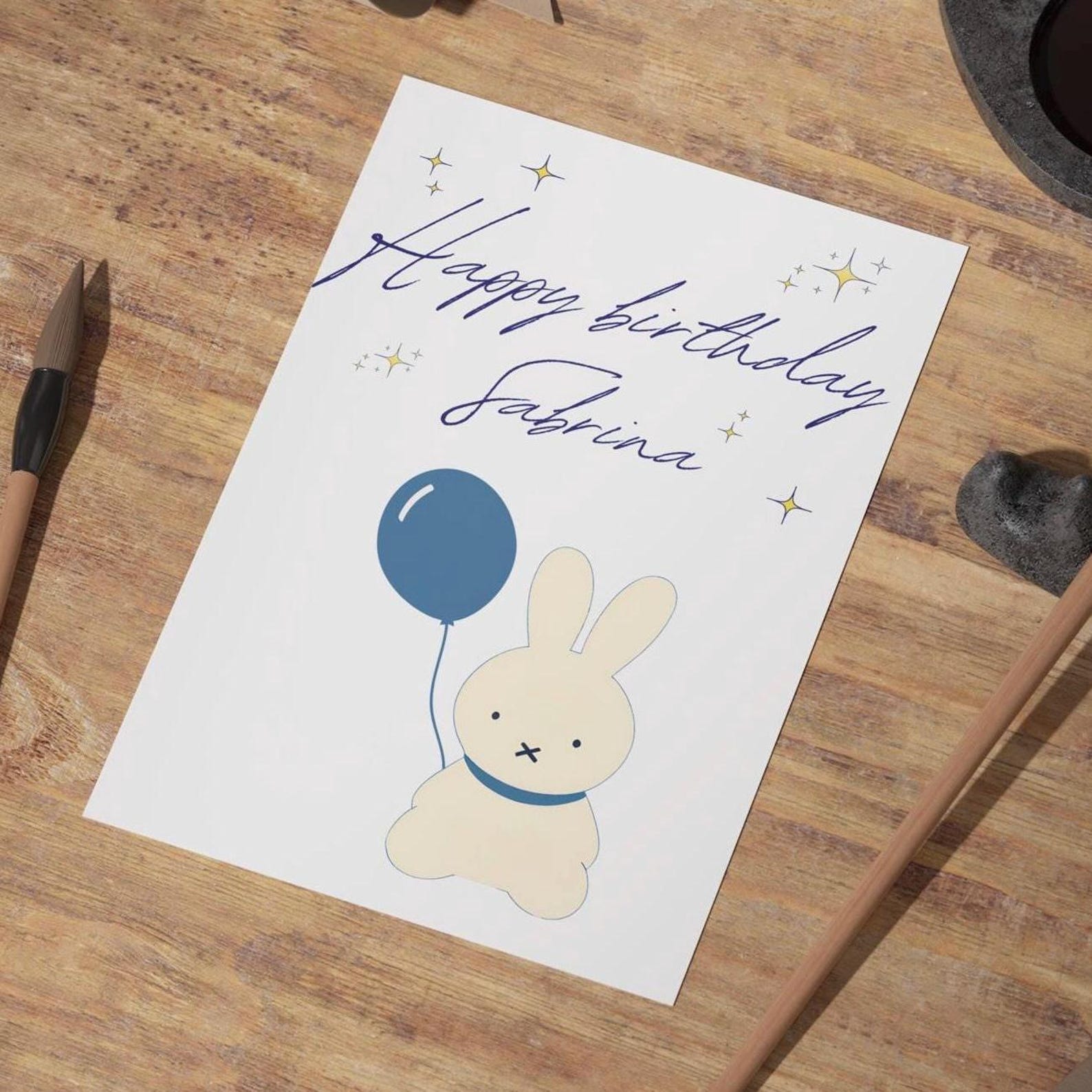 Editable Miffy Birthday Card, Digital Download, Miffy, Personalized ...