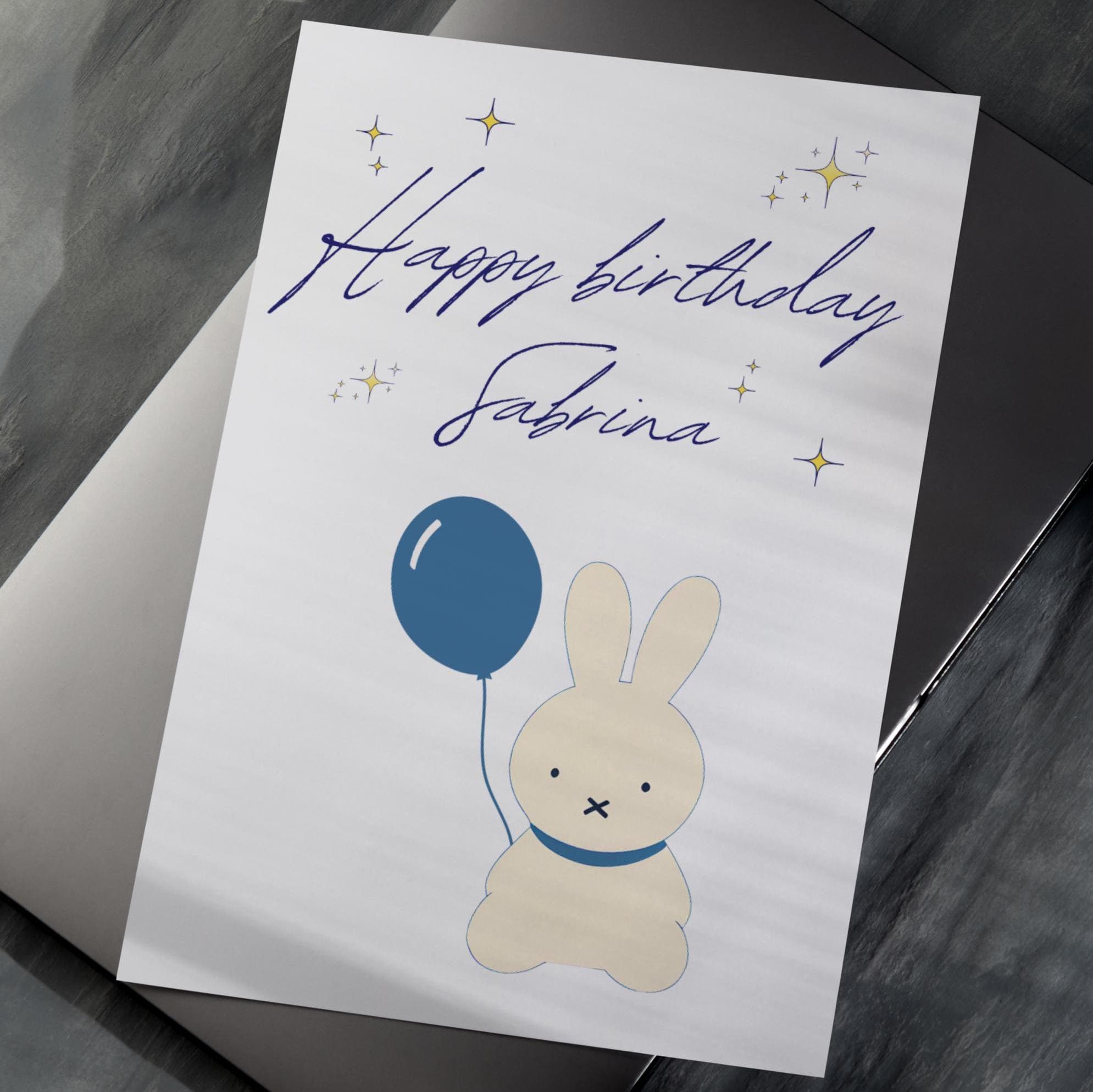 Editable Miffy Birthday Card, Digital Download, Miffy, Personalized ...