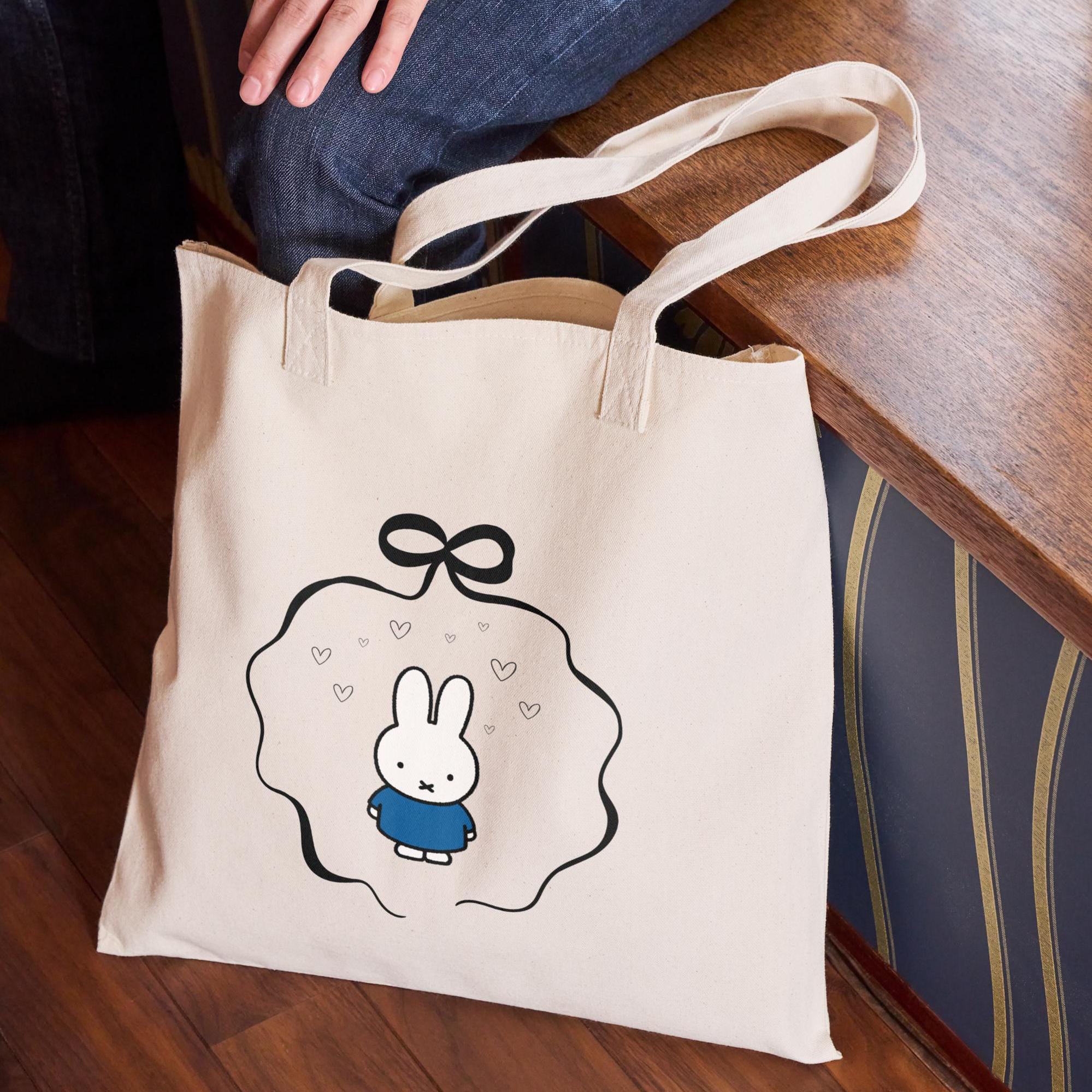 Cute Bow Miffy Tote Bag - Miffy Tote - Miffy Canvas - Miffy - Coquette - Gift for Miffy Lover - Etsy