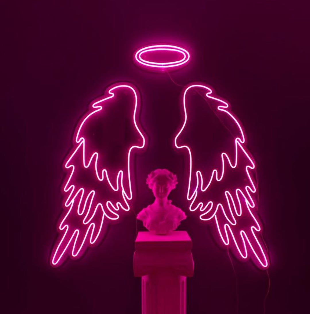 Custom Angel Wings Neon Sign,wings of Angels,custom Neon Bar Sign,neon ...