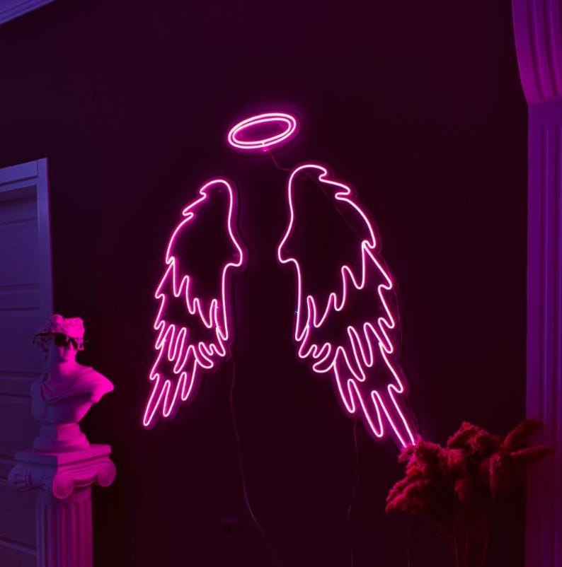 Custom Angel Wings Neon Sign,wings of Angels,custom Neon Bar Sign,neon ...