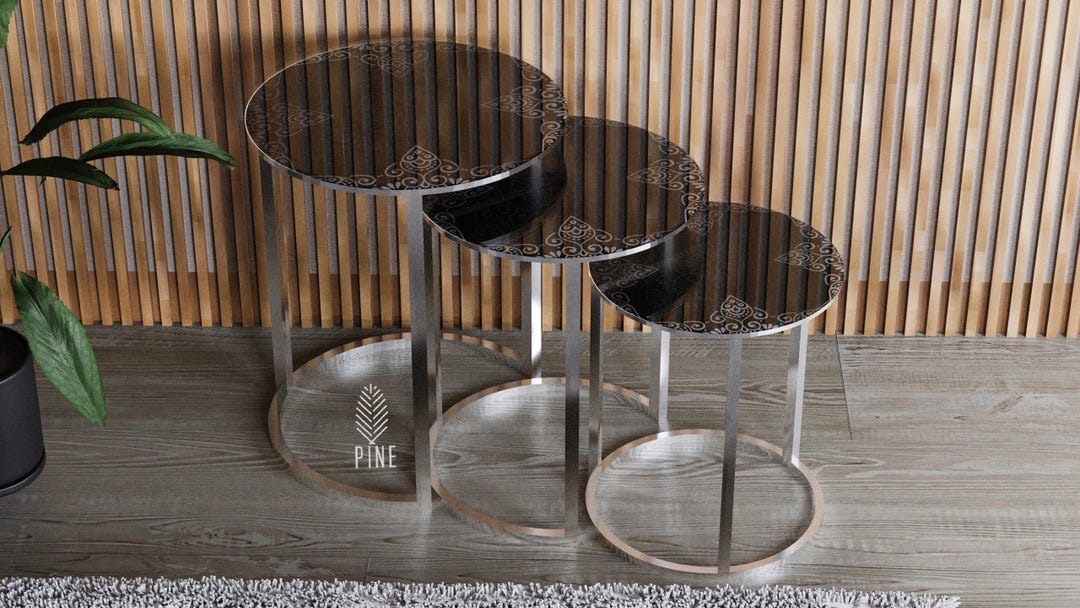 Coffee Table, Metal Nesting Table, Nesting Table Set of 3, Nesting ...