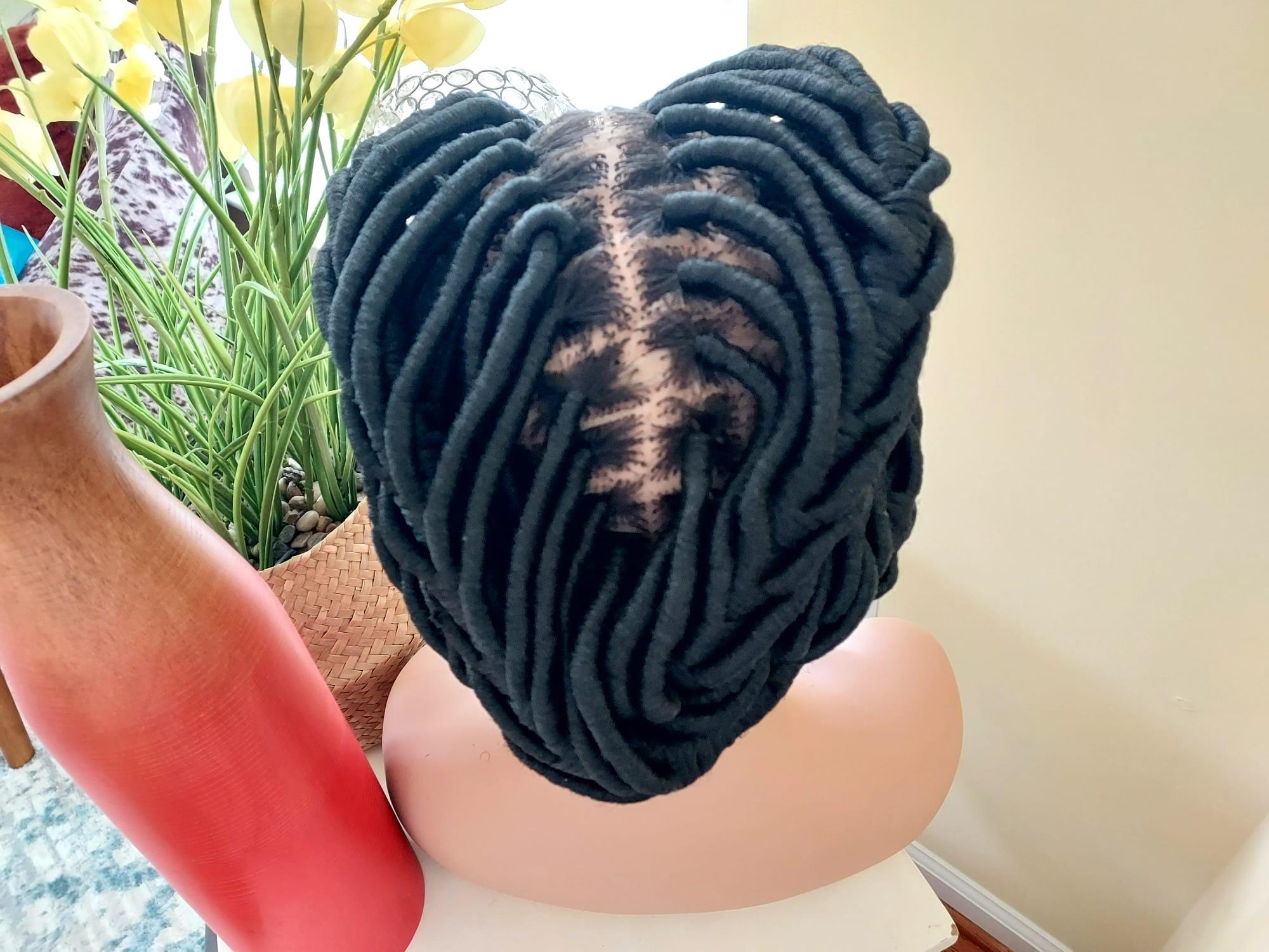 African Wrapped Cord Braided Wig - Etsy