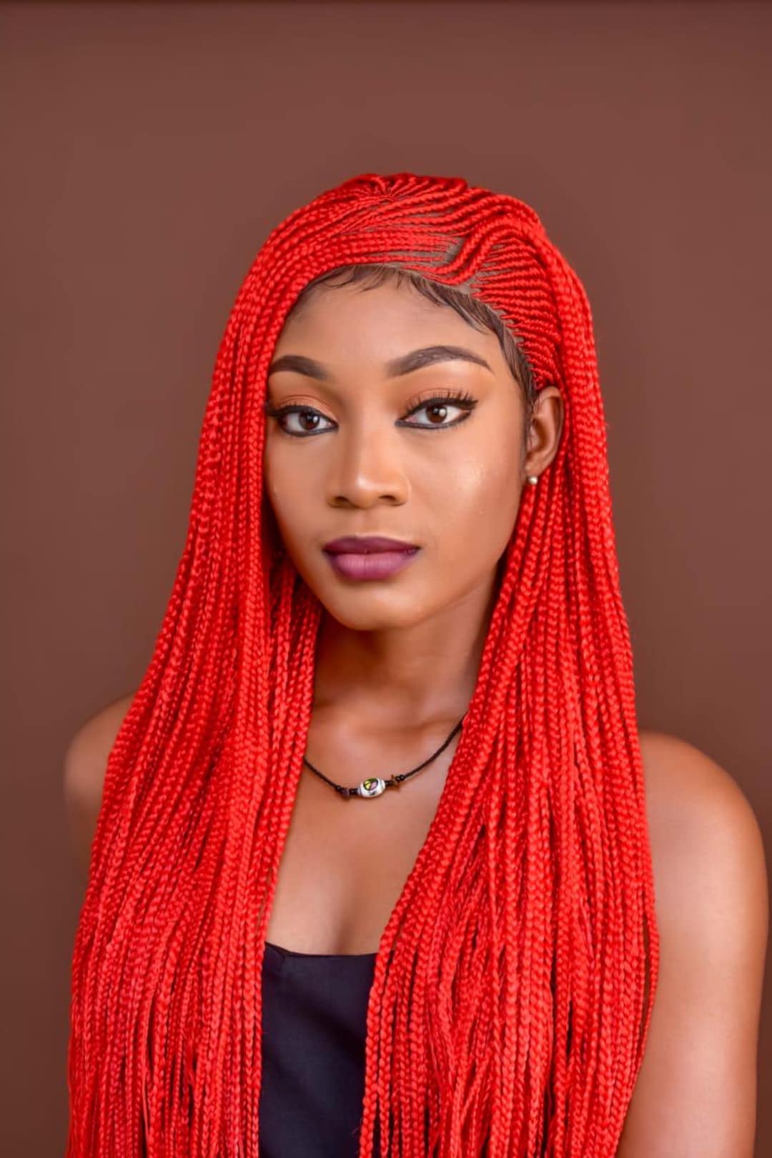 Amber Fire Red Cornrow Long Braids - Etsy