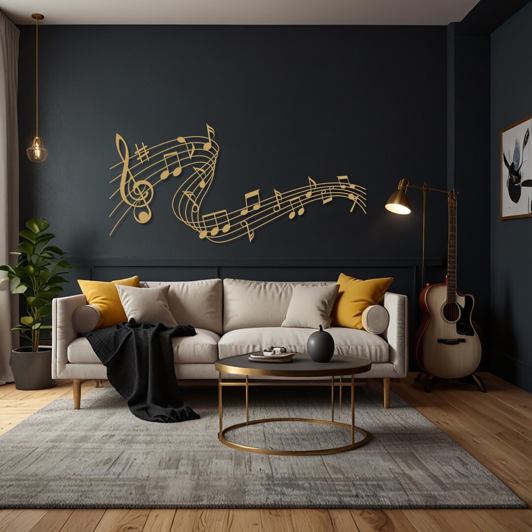 Music Notes Metal Wall Art, Musical Wall Decor, Music Room Decor, Piano ...