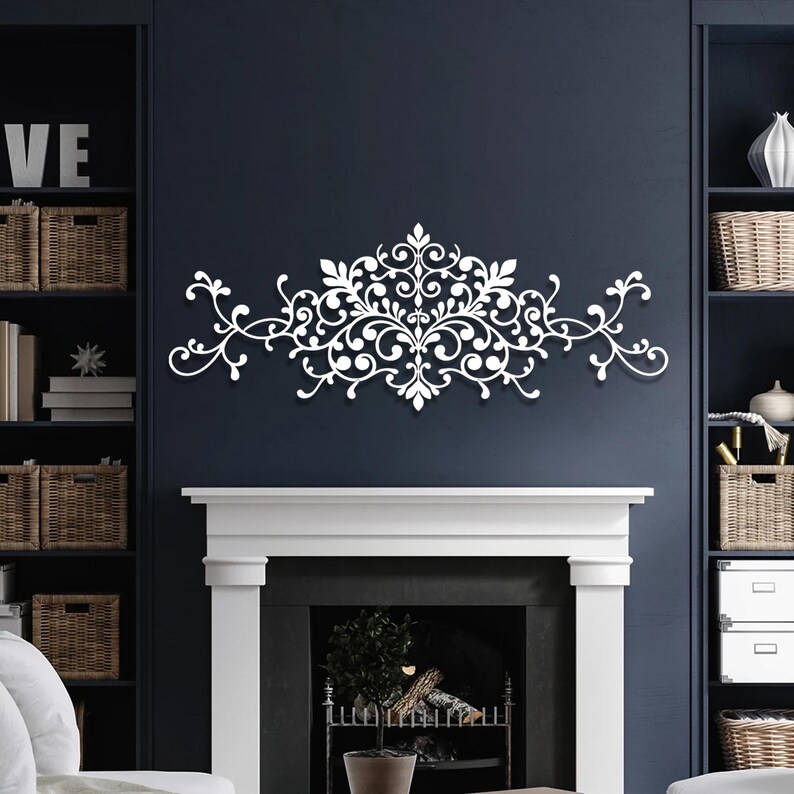 Elegant Scroll Metal Wall Art, Bedroom Decor, Indoor Outdoor Art ...