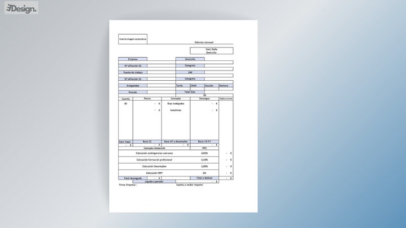Editable, Downloadable and 100% Automatic Payroll. Minimalist Style. - Etsy