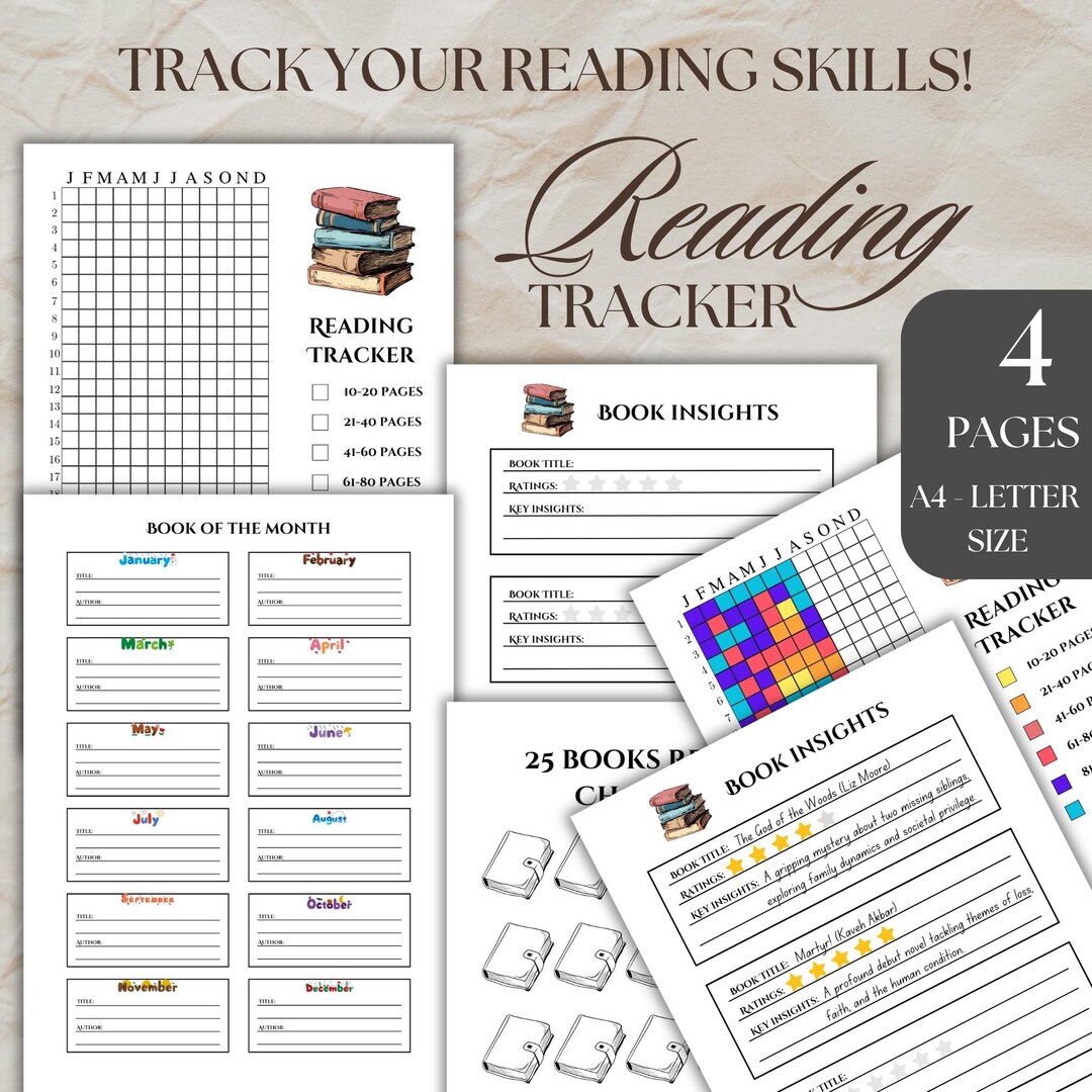 Book Journal Reading Tracker Log Book Review Journal Book Reading ...