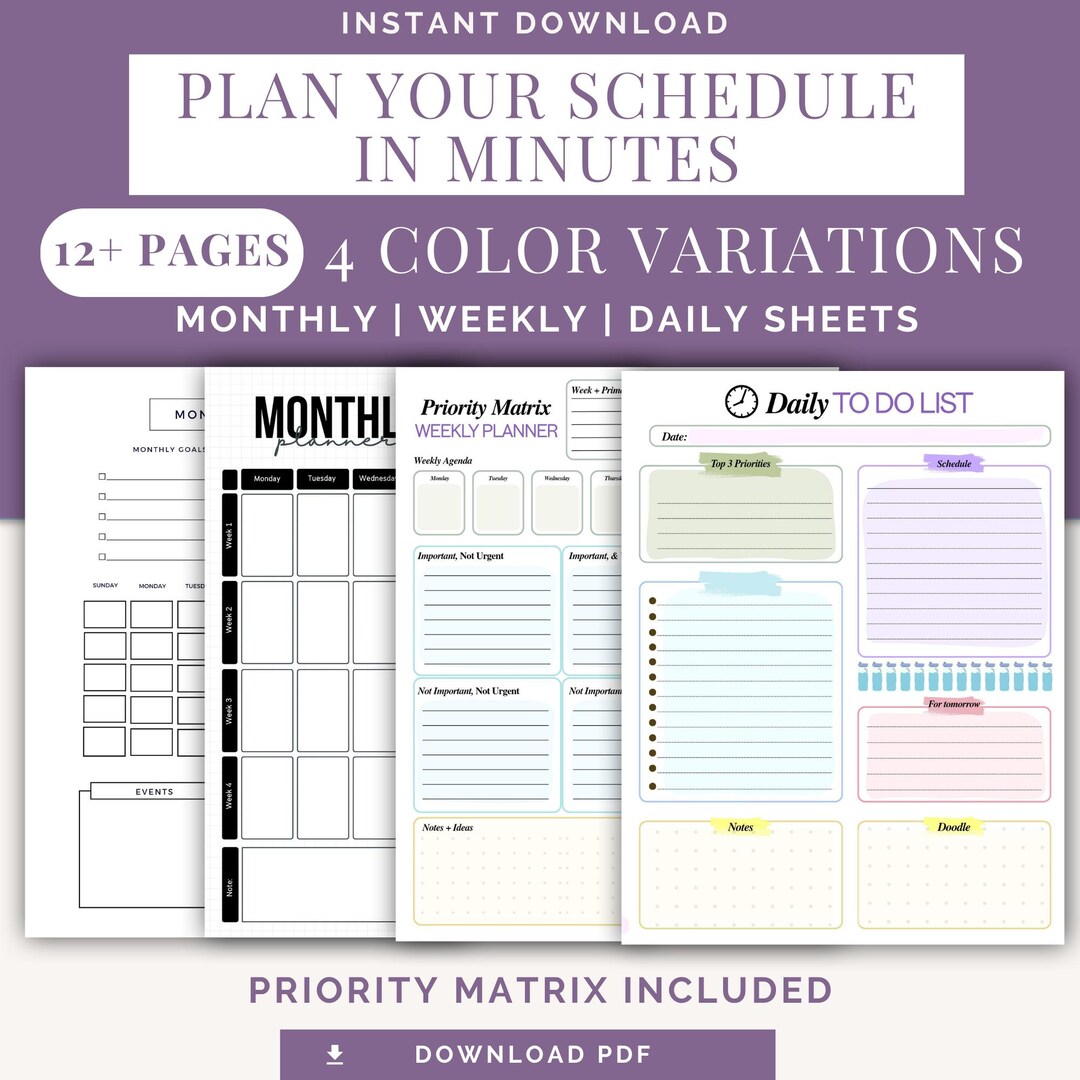 Daily Remarkable Planner Template 2025 Task Schedule All in One Planner ...