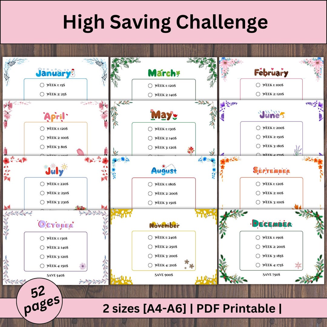 Low Income Saving Challenge Tracker 2025 Budget Cash Stuffing Tracker ...
