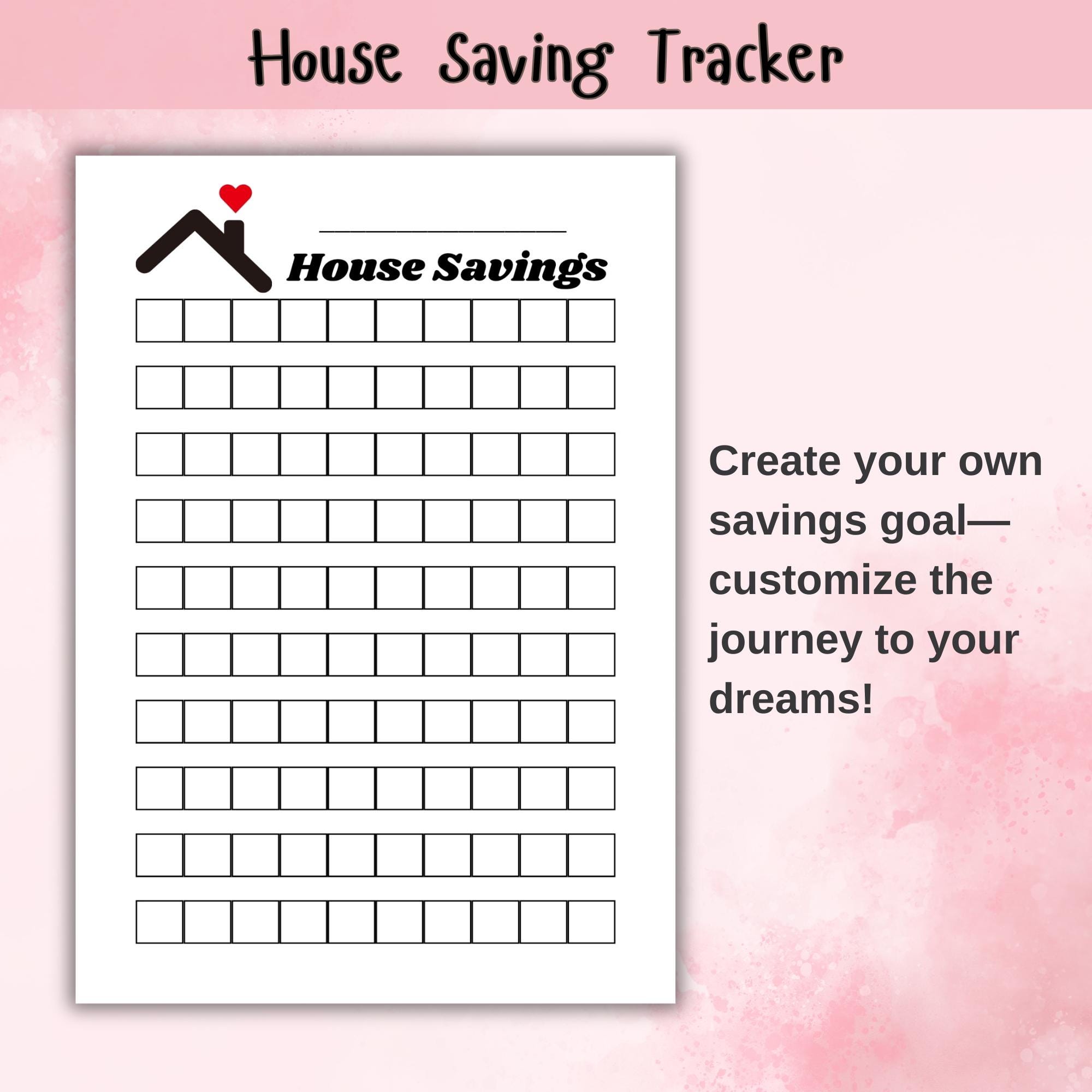 House Savings Challenge Tracker, Mini Savings Challenge Printable Money ...