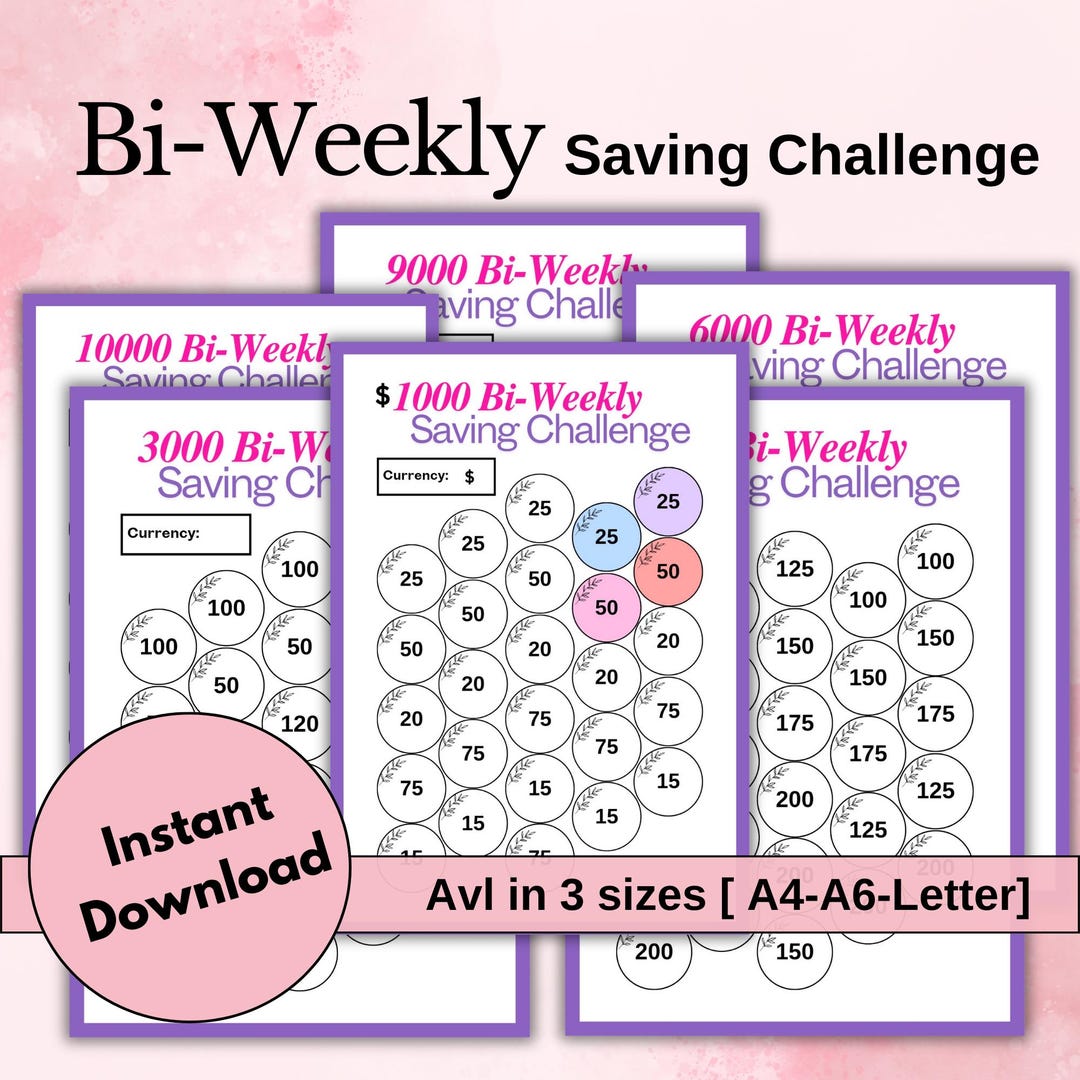 Bi-weekly Savings Challenge Printable Bundle 26 Week Savings Challenge ...