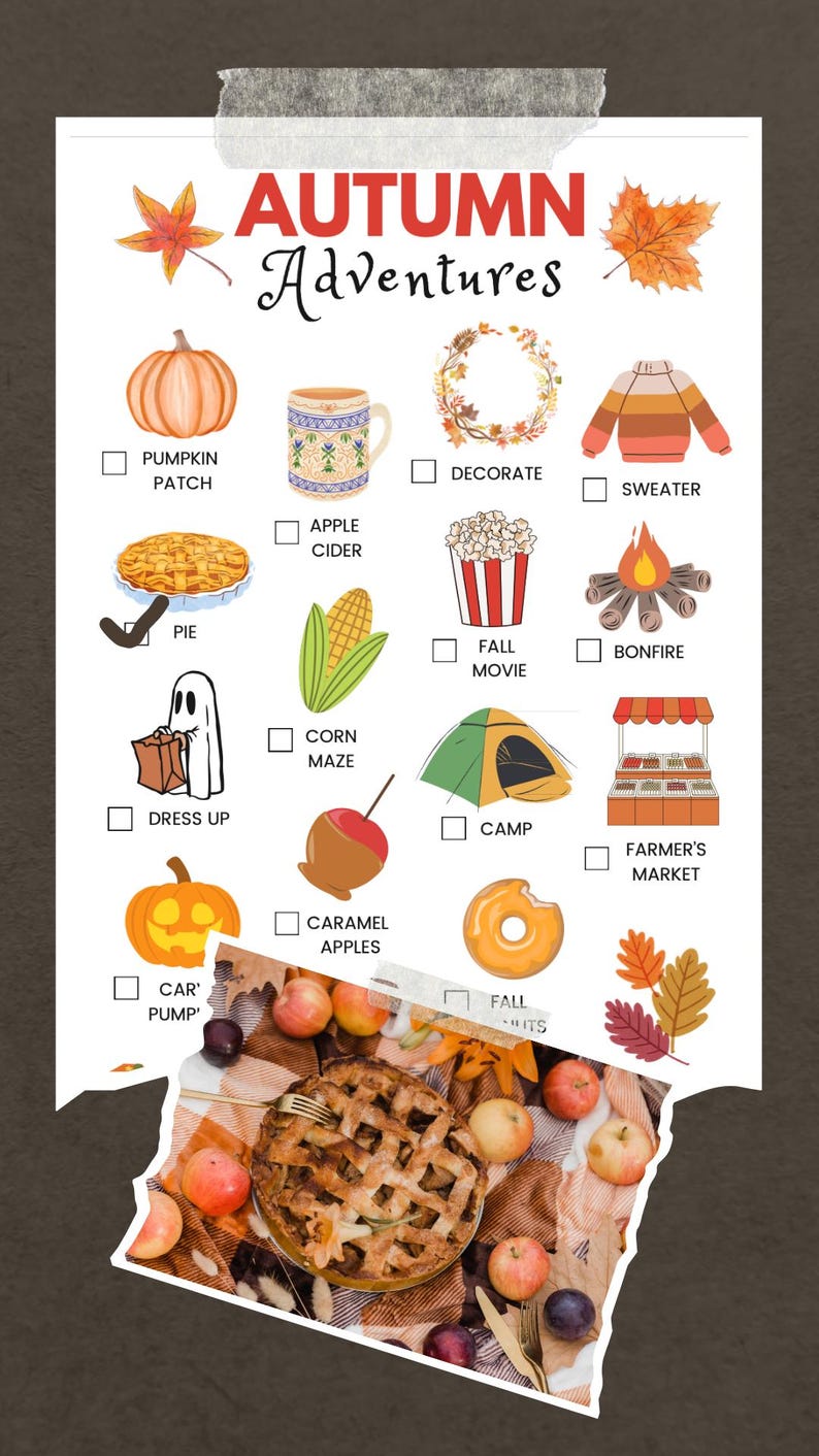 Fall Bucket List, Autumn Bucket List, Autumn Adventure List, Fall ...
