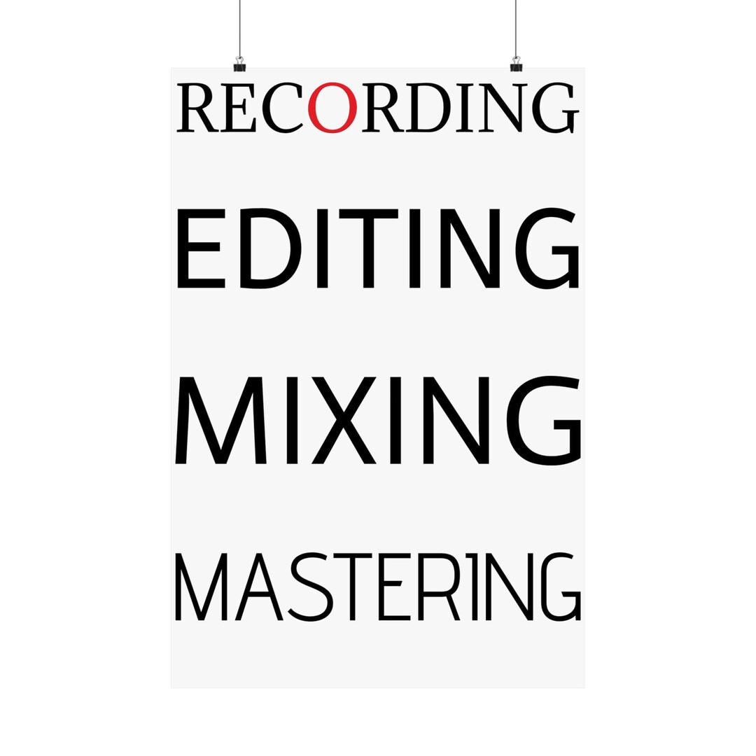 Music Studio Matte Vertical Poster, Recording Studio Wall Art, Musician ...