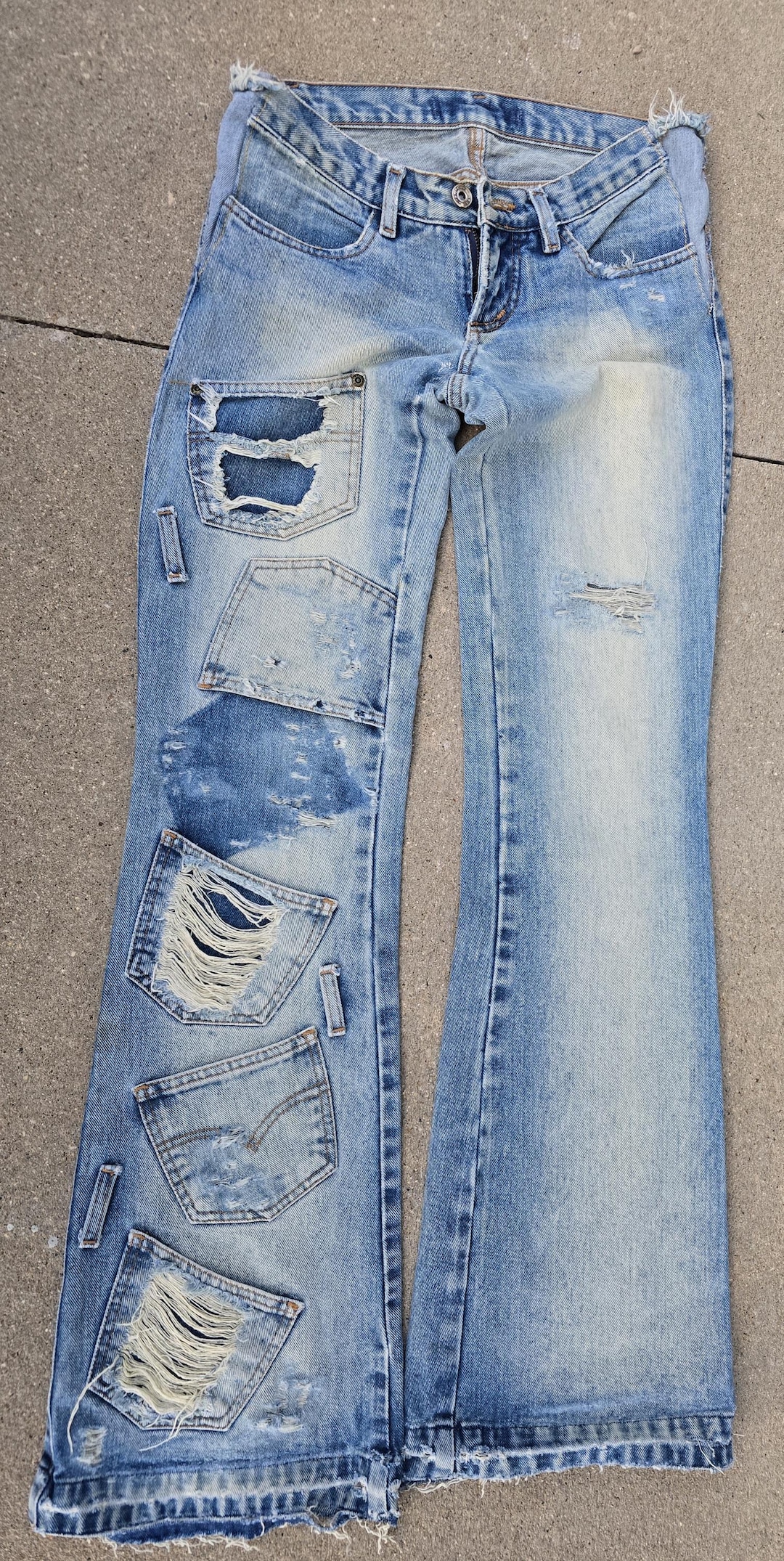 Levi's Flares With Patchwork Detail - Etsy