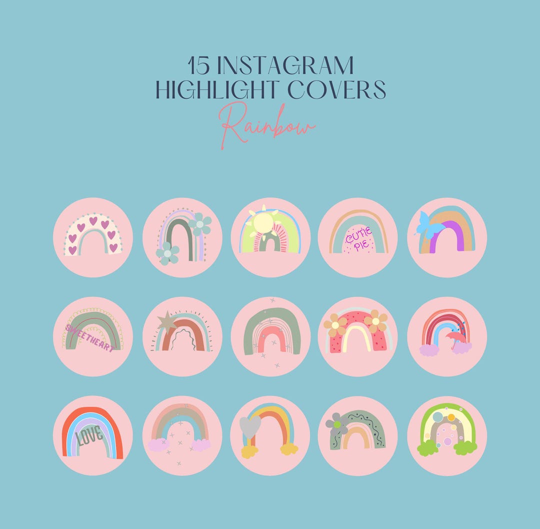 15 Rainbow Instagram Highlight Covers | Cute Instagram Story Icons ...