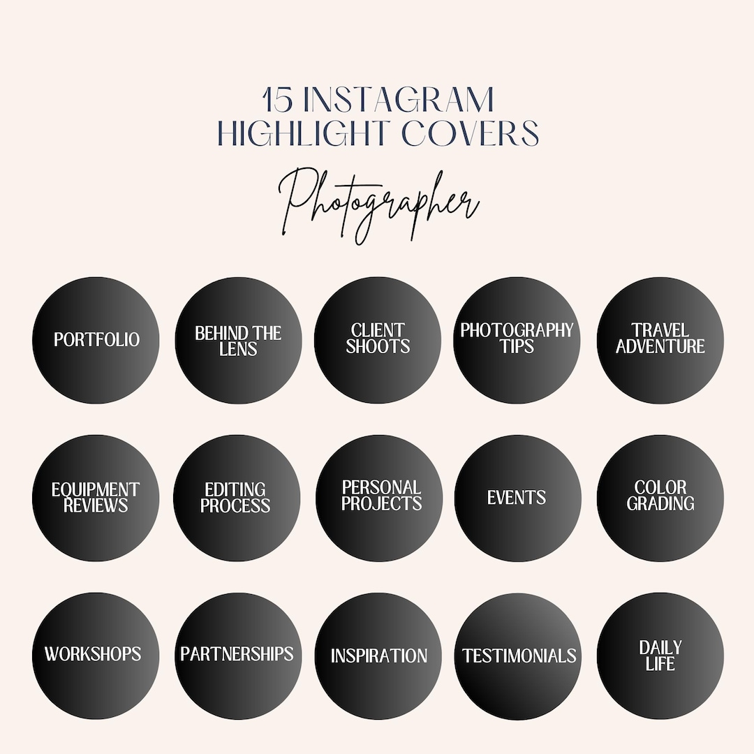 Photographer Instagram Highlight Covers Stylish Black Ombre Instagram ...